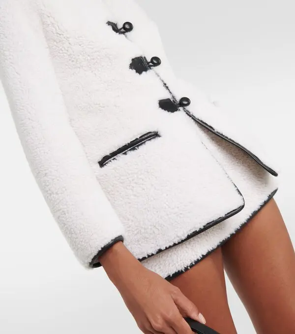BLANCHA Leather-trimmed Shearling Jacket