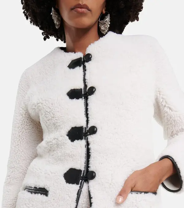 BLANCHA Leather-trimmed Shearling Jacket