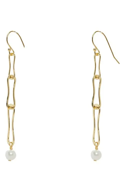 Argento Vivo Freshwater Pearl Drop Earrings - Gold