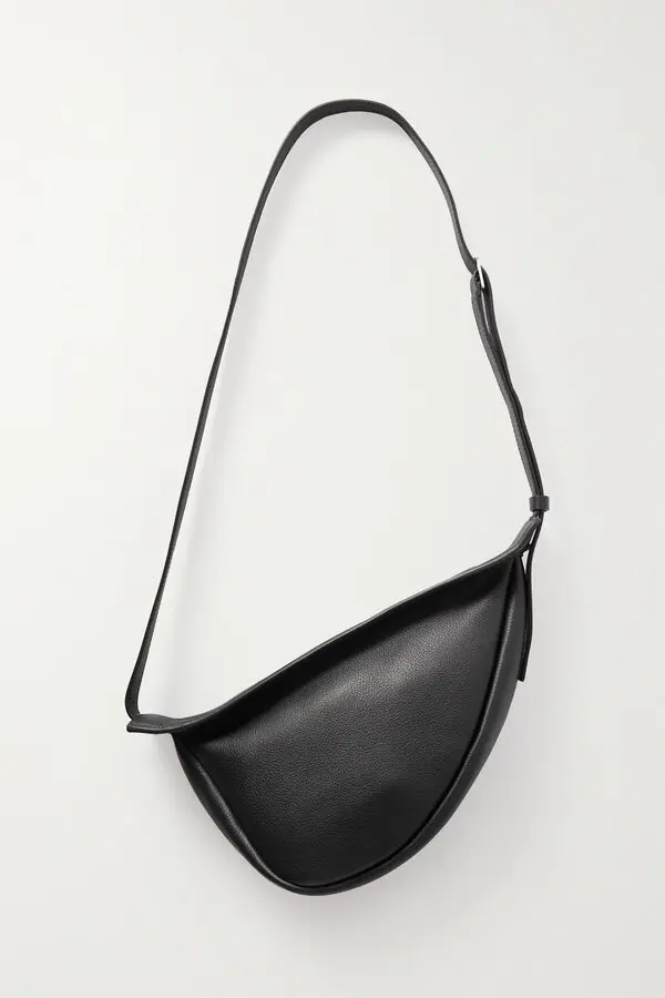 THE ROW Slouchy Banana Textured-leather Shoulder Bag - Black