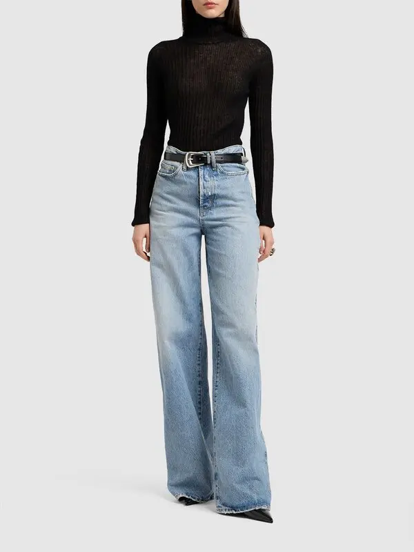 Saint Laurent Mohair Blend Turtleneck Sweater