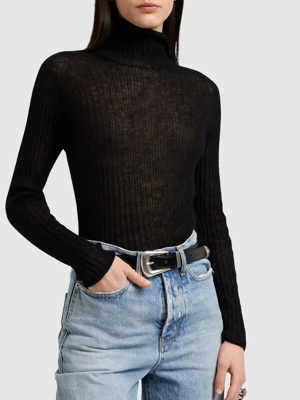Saint Laurent Mohair Blend Turtleneck Sweater