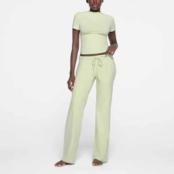 SKIMS Cotton Jersey Straight Leg Pant - Pistachio