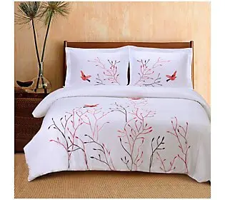 SUPERIOR 3-piece Swallow Cotton Duvet Cover Set, King/cal.kin - One-color