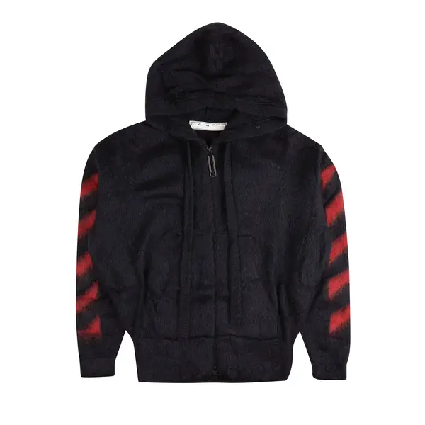 Off-White Brushed Mohair Zipo Hoodie - Blue
