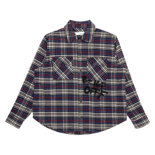 Off-White Flannel Check Shirt / Black - Blue