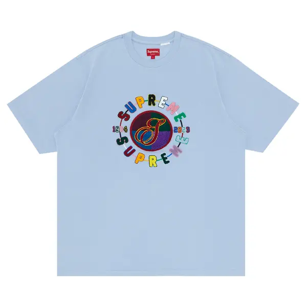 Supreme Chenille Crest Short-sleeve Top - Blue
