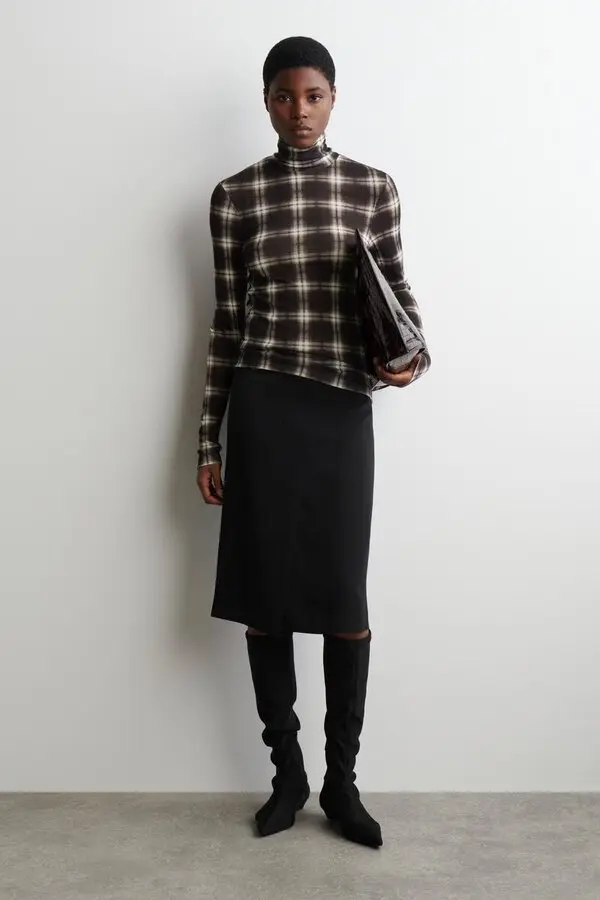 Cos Merino Wool Turtleneck Top With Thumbhole Cuffs