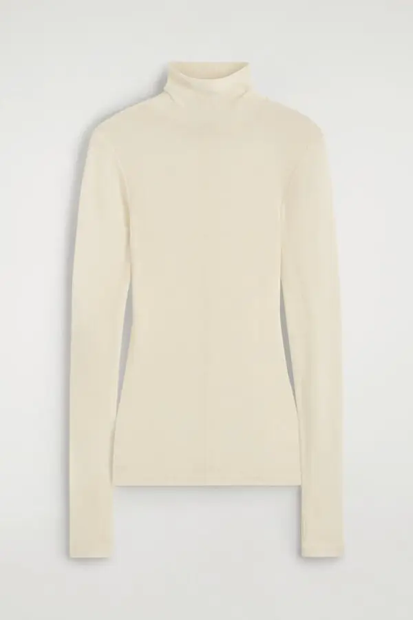 Cos Merino Wool Turtleneck Top - White