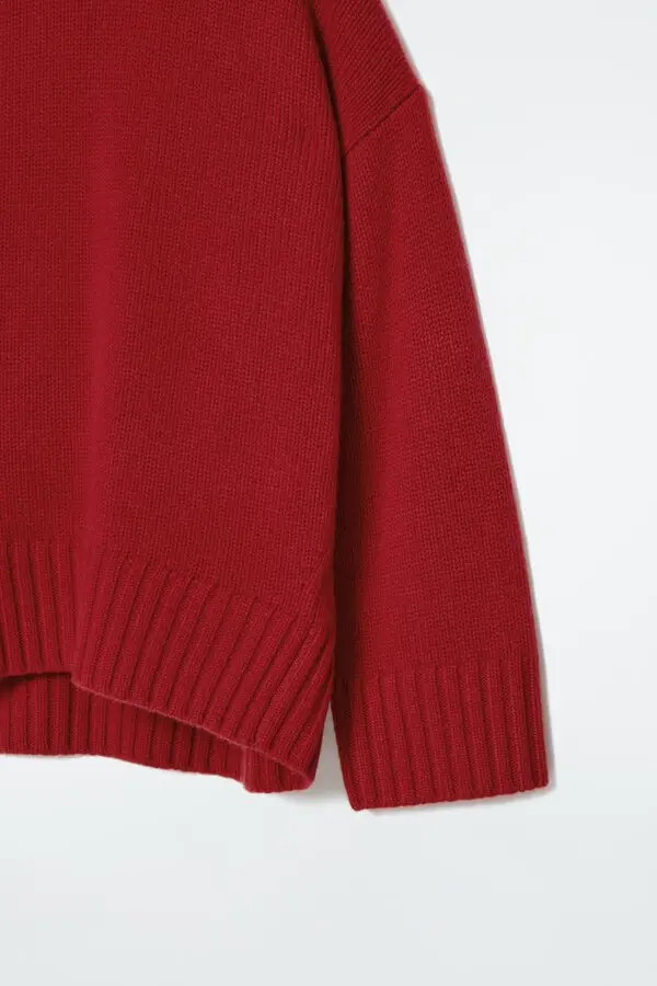 Cos Chunky Cashmere Turtleneck Sweater In Red 50% Off Editorialist