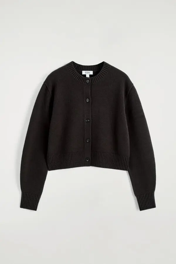 Cos Merino Wool Jumper With Ribbed Trims - Brown
