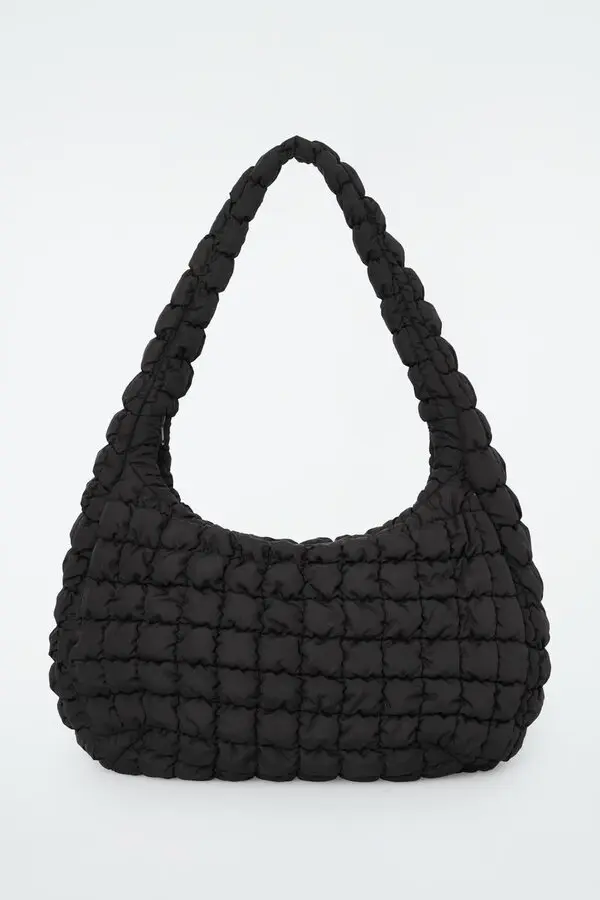 Cos Oversized Quilted Crossbody Bag - Black
