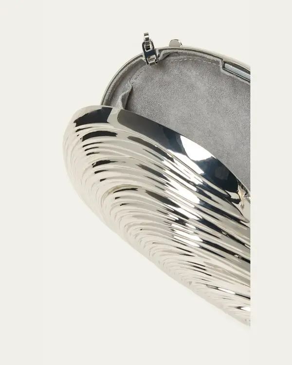 Simkhai Bridget Oyster Shell Clutch Bag - Silver