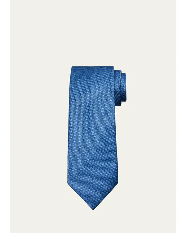 Brioni Textured Silk Tie - Mdblue