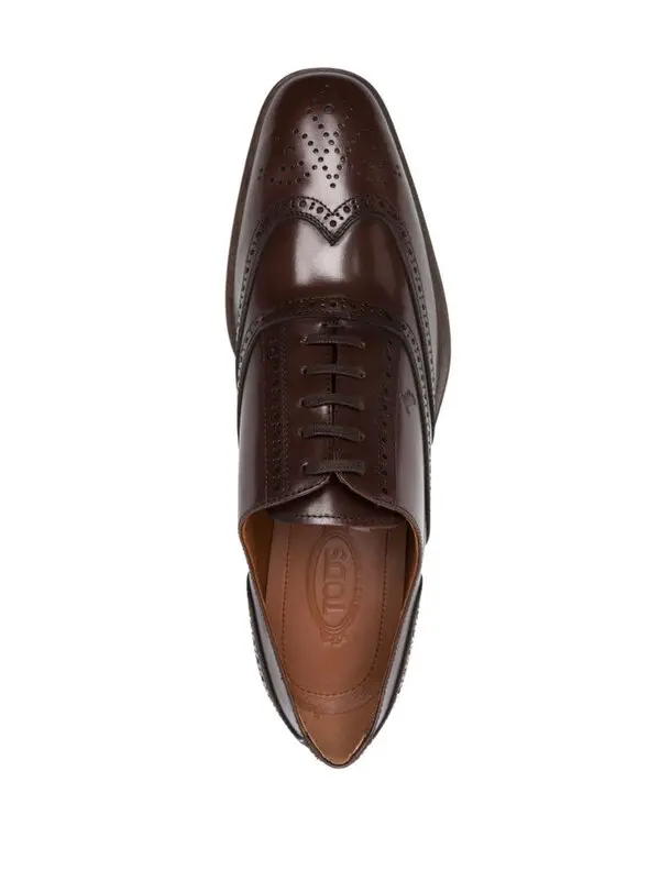 TOD'S Polished Leather Brogues - Brown