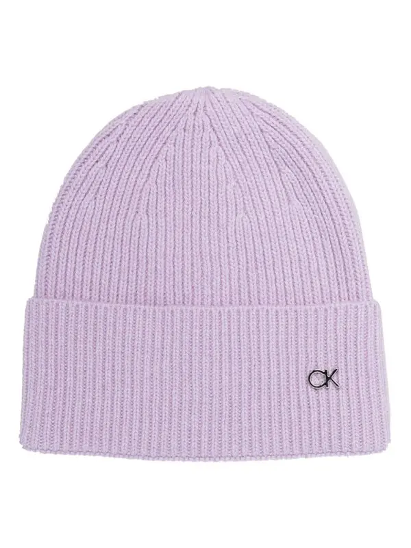 Calvin Klein Ribbed-knit Beanie - Purple