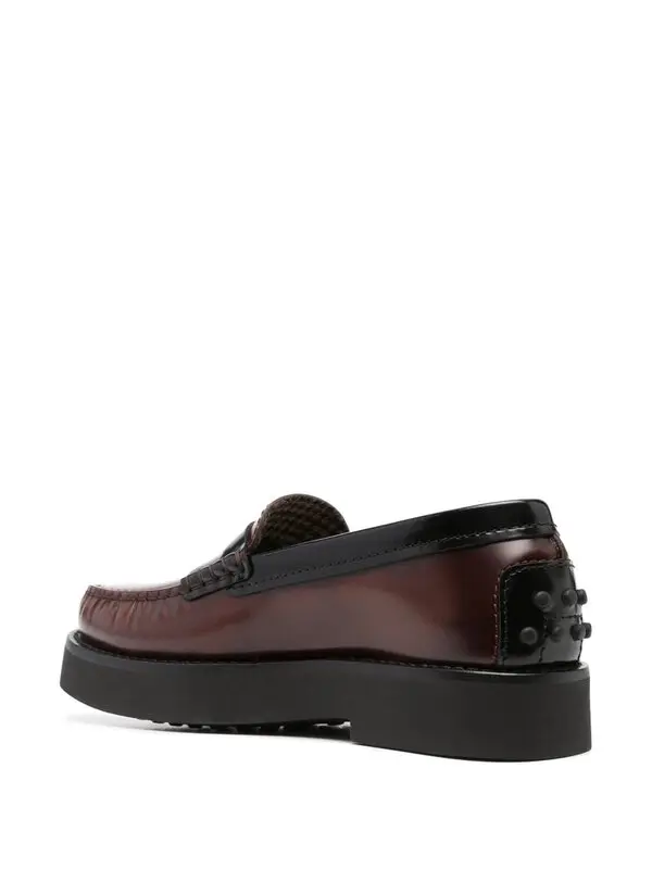 TOD'S Two-tone Leather Loafers - Brown