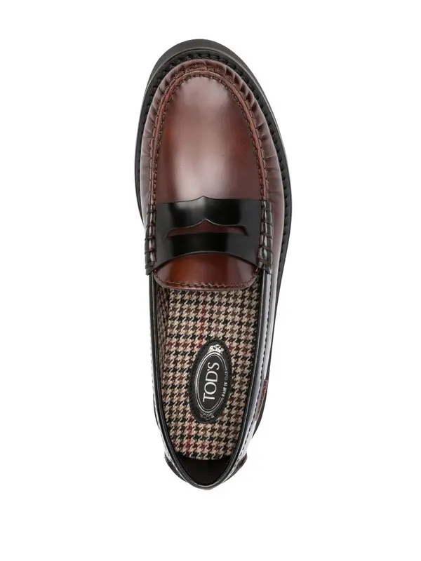 TOD'S Two-tone Leather Loafers - Brown