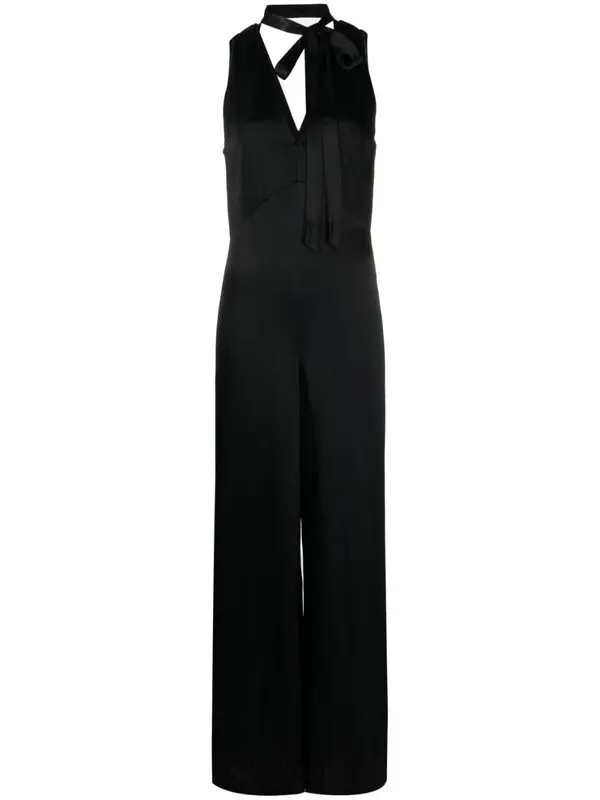 TWINSET V-neck Sleeveless Jumpsuit - Black