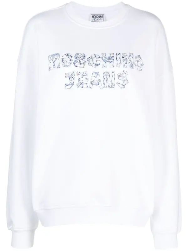 Moschino Logo-print Cotton Sweatshirt - White