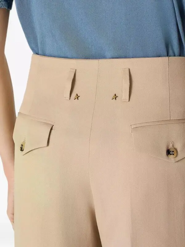 GOLDEN GOOSE High-waisted Wide-leg Trousers - Neutrals
