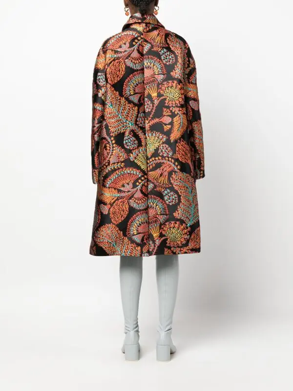La DoubleJ Boxy Sicomore Jacquard Coat - Black