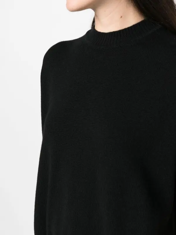 JIL SANDER Ribbed Cashmere Knitted Top - Black