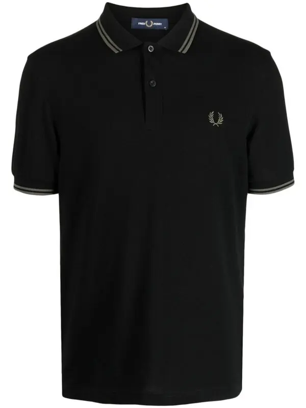 Fred Perry Contrast-trim Cotton Polo Shirt - Black