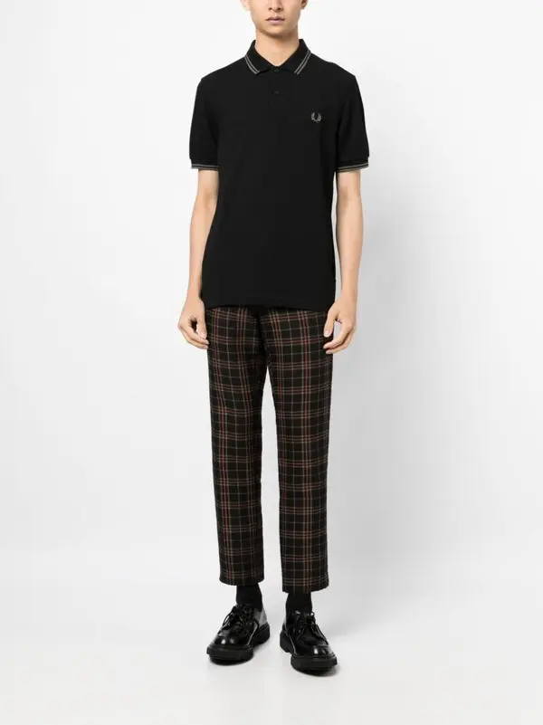 Fred Perry Contrast-trim Cotton Polo Shirt - Black