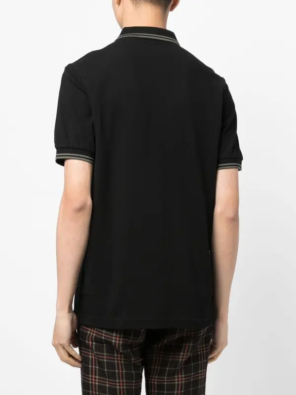 Fred Perry Contrast-trim Cotton Polo Shirt - Black