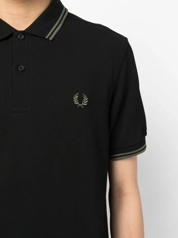 Fred Perry Contrast-trim Cotton Polo Shirt - Black