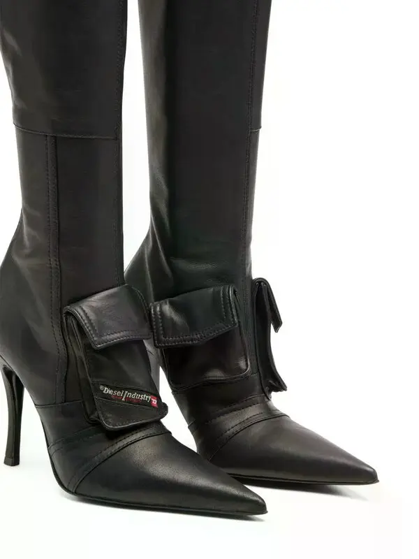 DIESEL® D-venus Pocket Leather Knee-high Boots