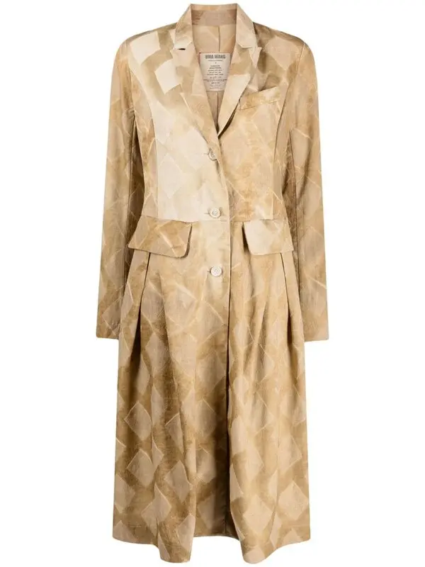 UMA WANG Diamond-pattern Single-breasted Coat