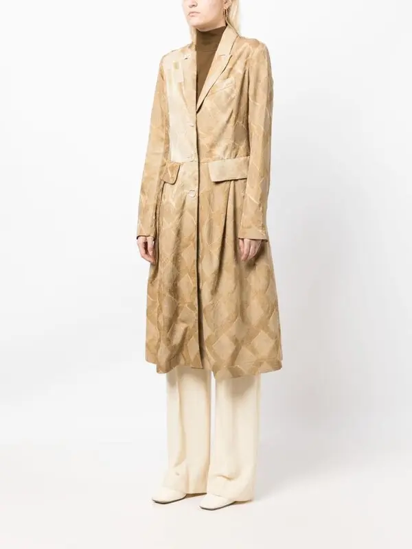 UMA WANG Diamond-pattern Single-breasted Coat