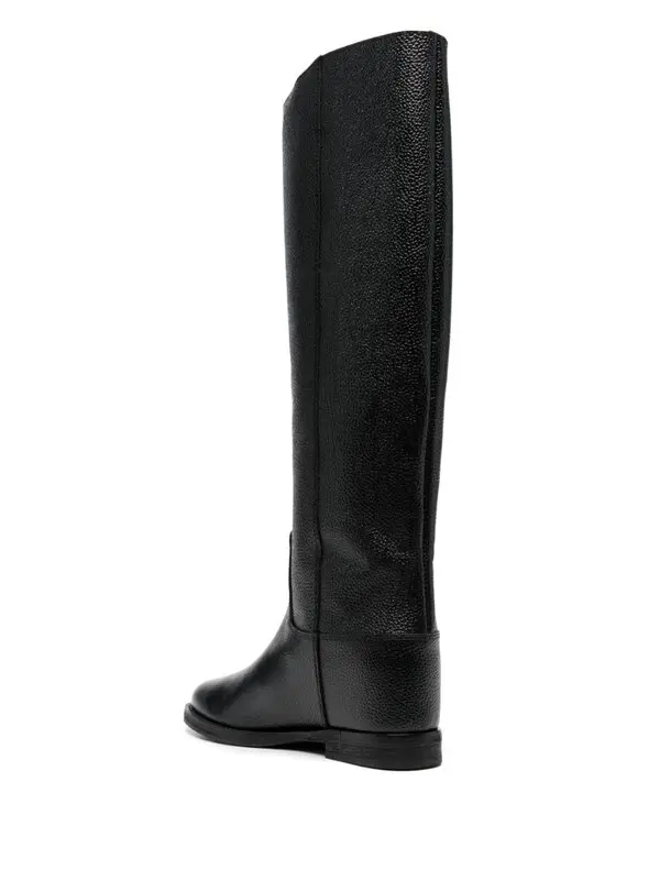 VIA ROMA 15 Leather Knee-high Boots With Gold-tone Logo Plaque