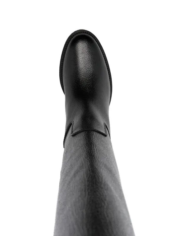 VIA ROMA 15 Leather Knee-high Boots With Gold-tone Logo Plaque