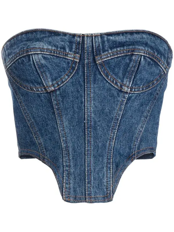 David Koma Denim Bustier Top