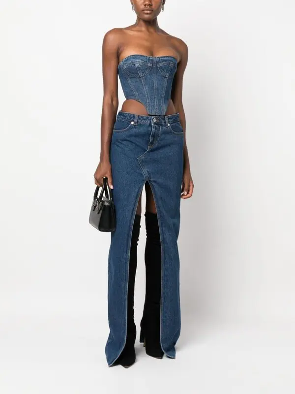 David Koma Denim Bustier Top