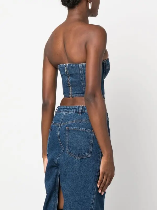 David Koma Denim Bustier Top