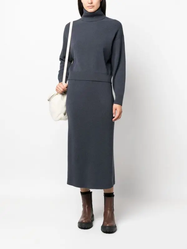 Brunello Cucinelli Ribbed Wool-blend Roll-neck Jumper