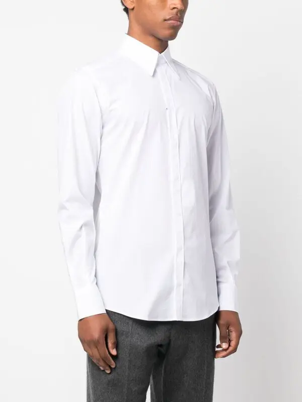 Dolce & Gabbana Pointed-collar Cotton Shirt - White