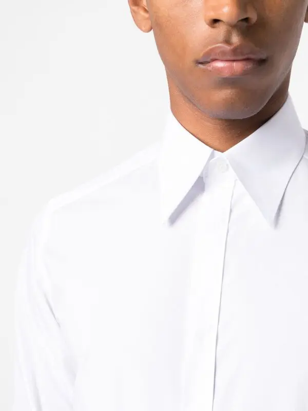 Dolce & Gabbana Pointed-collar Cotton Shirt - White
