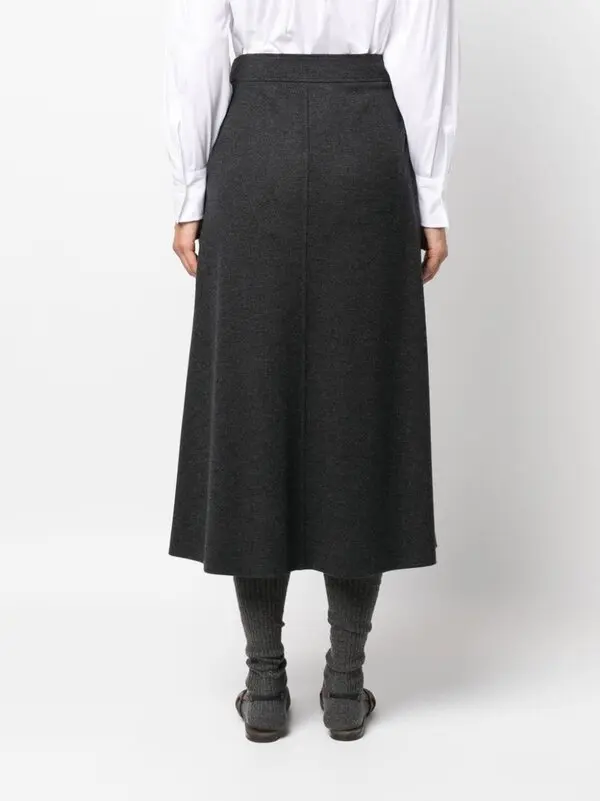 Brunello Cucinelli High-waisted Cashmere-blend Midi Skirt