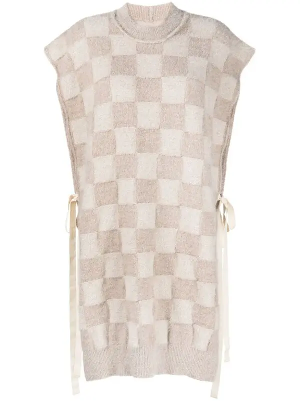 UMA WANG Checkerboard Knitted Vest