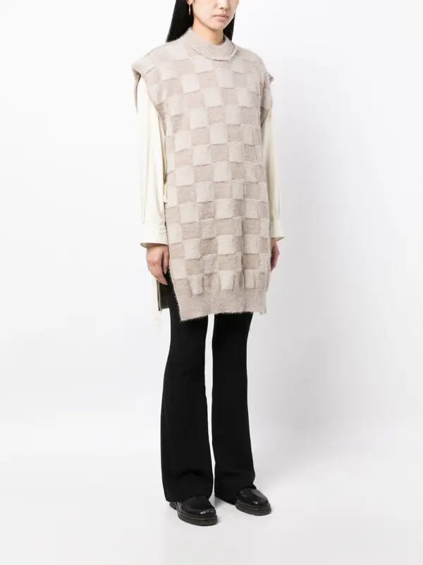 UMA WANG Checkerboard Knitted Vest