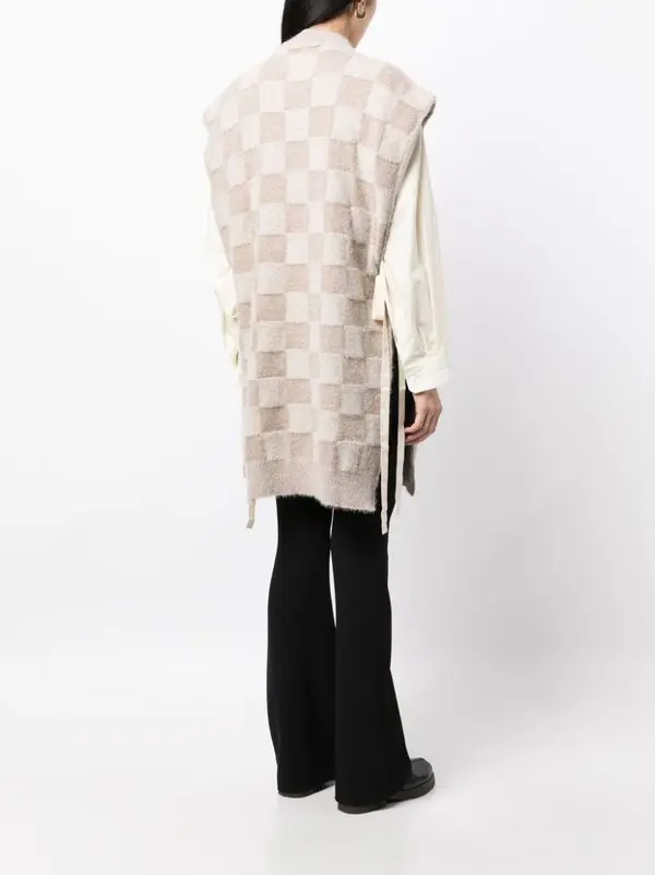 UMA WANG Checkerboard Knitted Vest