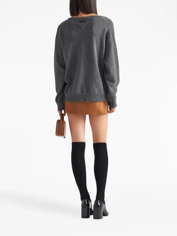 Prada Wraparound Cashmere Miniskirt - Orange