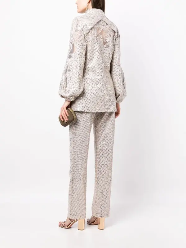 SAIID KOBEISY Sequin-embellished Jacket - Silver