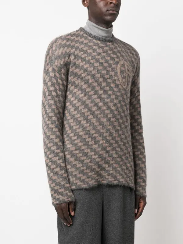Giorgio Armani Geometric-pattern Intarsia-knit Jumper