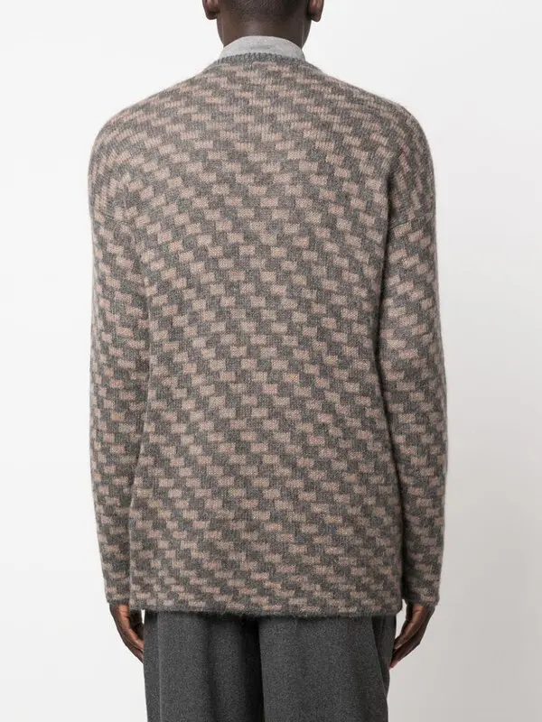 Giorgio Armani Geometric-pattern Intarsia-knit Jumper